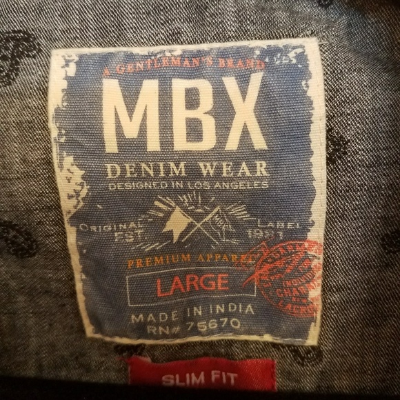 Mbx | Shirts | Nwt Mbx Denim Wear Slim Fit Button Down Shirt | Poshmark